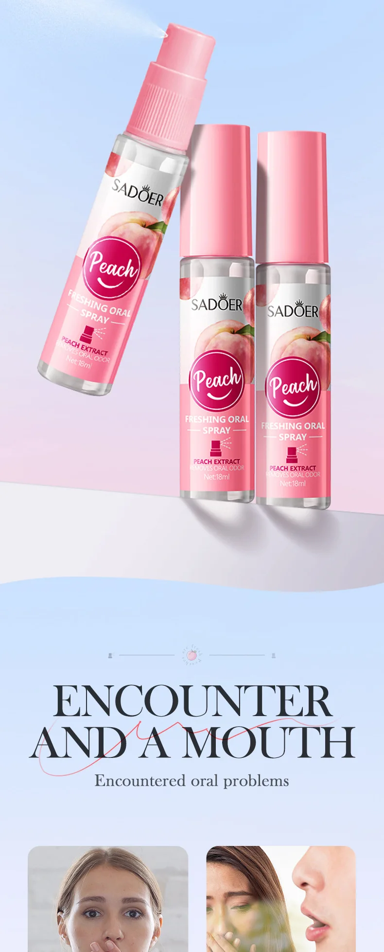 Sadoer Mouth Care Odor Removal Bad Breath Refresh Serum Sweet Peach ...