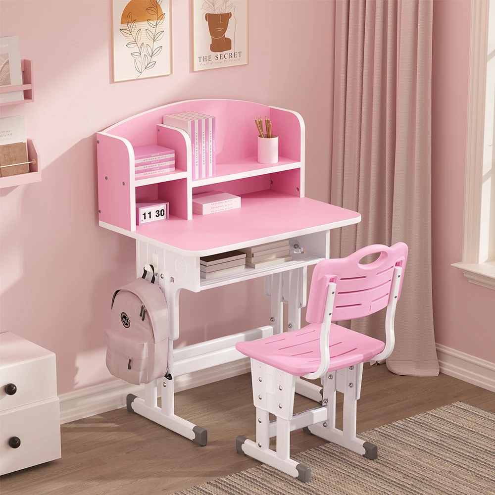 Wooden Kids Writing Table Home Study Furniture Height Adjustable ...