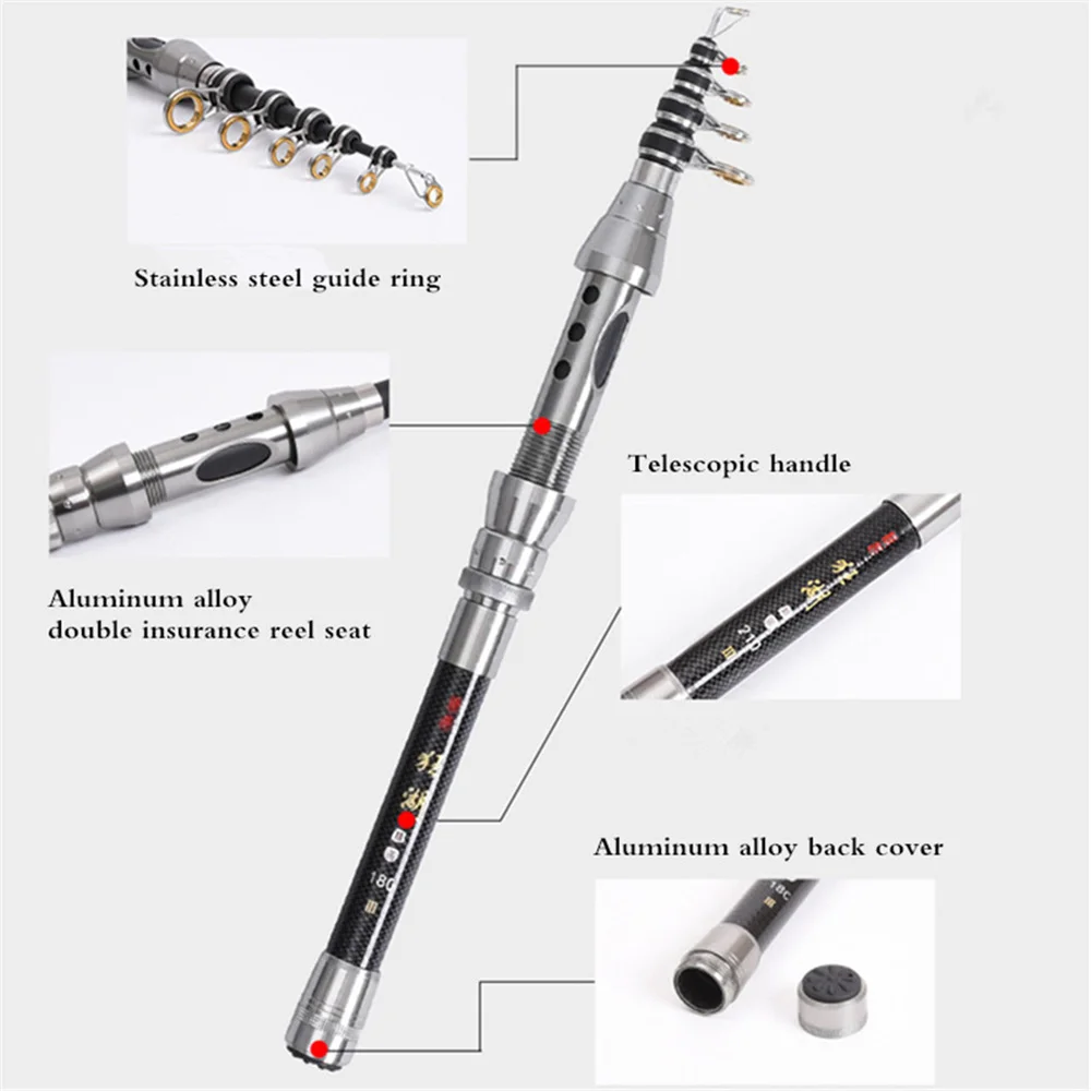 Carbon Fishing Rod 1.5m 1.8m 2.1m 2.4m 2.7m Fishing Rod Carbon Fiber ...