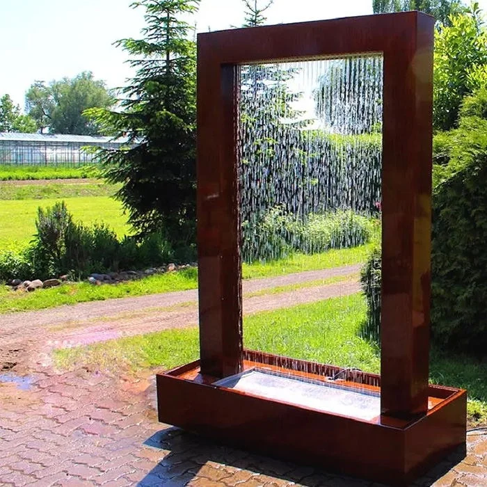 Elegant Corten Steel Garden Rain Shower Fountain - Decorative Outdoor ...