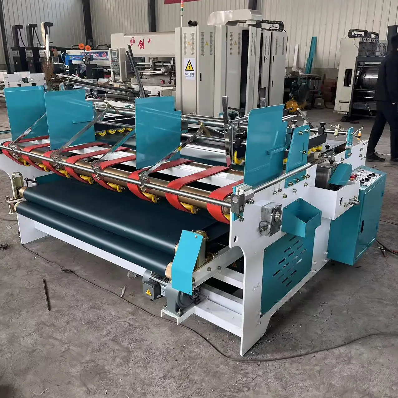 Semi Automatic Cardboard Gluing Machine Carton Folder Gluer Machinery ...