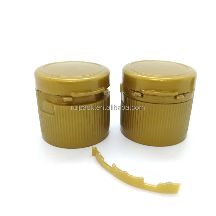 Rui Pack OEM Logo Plastic Tamper Evident Flip Top Cap 30mm