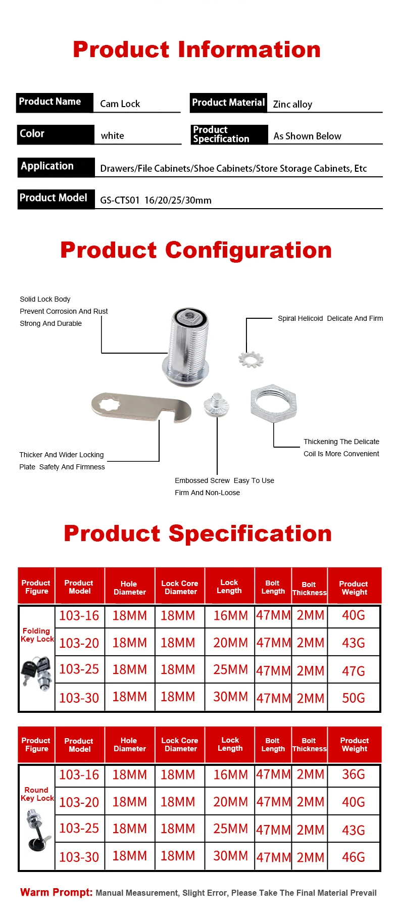 Secure Your Drawers and Cabinets with Stainless Steel Cam Locks