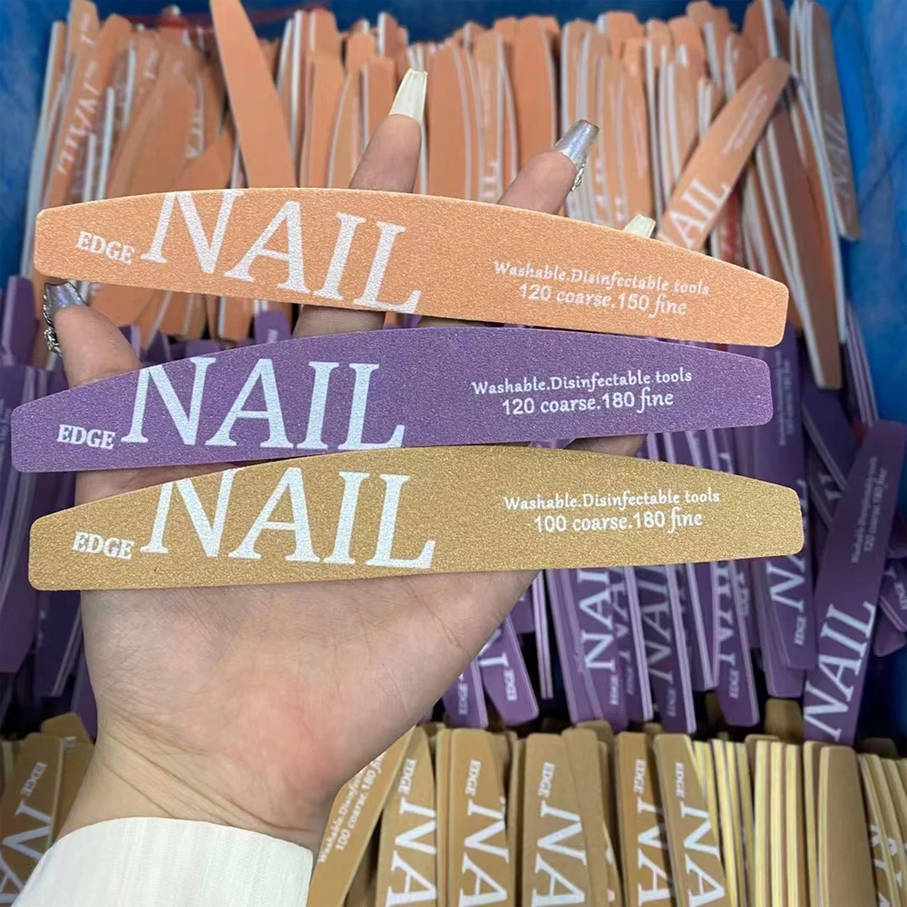 Professional Nail Files For Manicure Mix Color Limas 80/100/120/150/180 Grit Sandpaper Cuticle ...