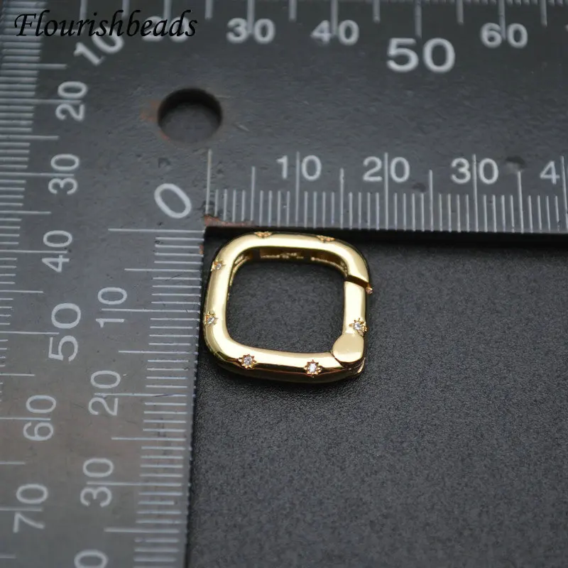 18k Gold Plated Shining Square Lock Clasp Brass Buckle For Bracelet ...