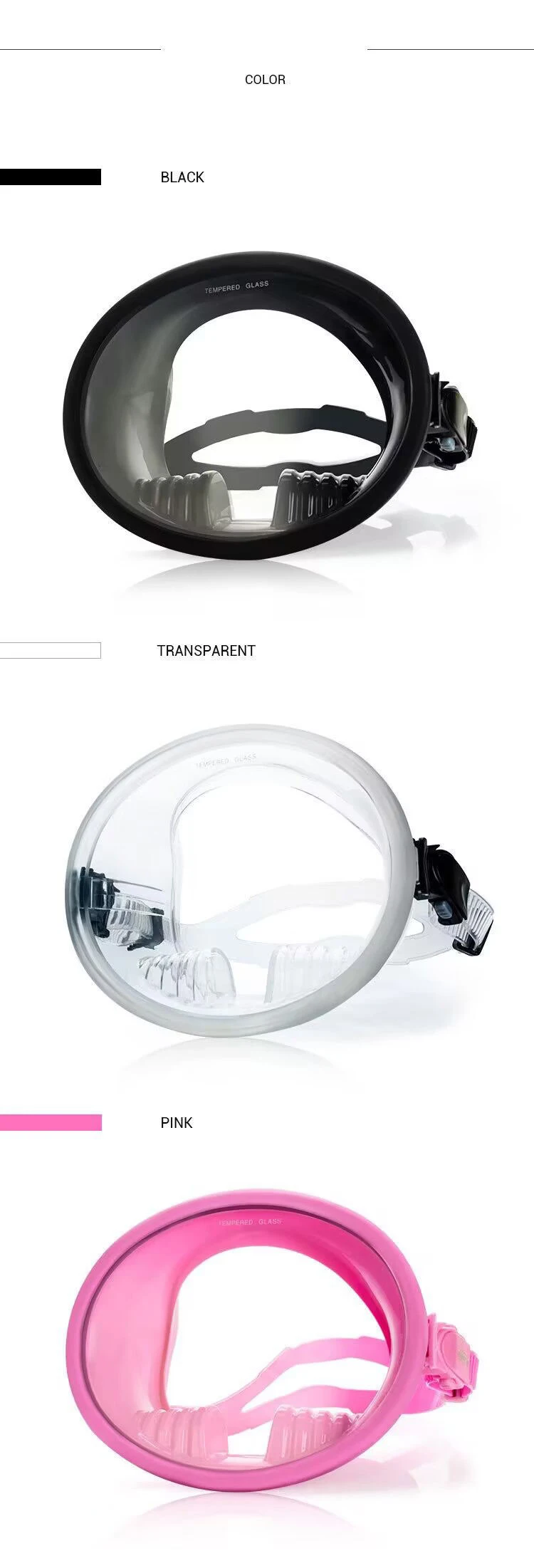 Silicone Mirror Lenses Full Face Panoramic Wide Viewing Diving Mask ...