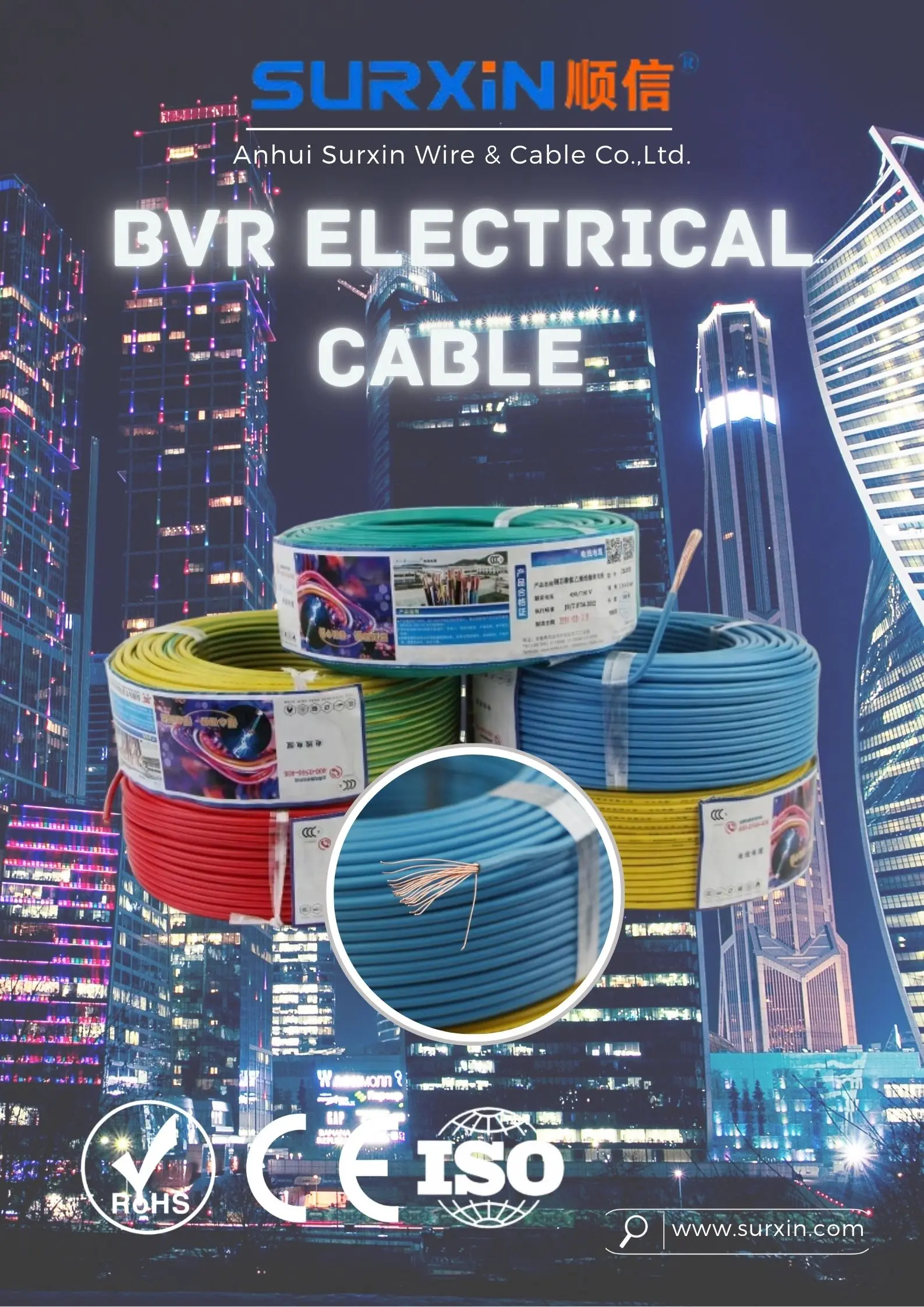 BVR PVC Insulated Flexible Copper Cable 1.5mm² 2.5mm² for Low Voltage ...