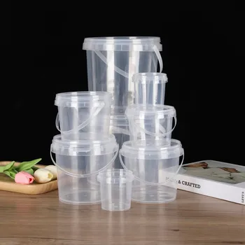 Large Plastic Bucket 8 Liter With Lid With Handle Cheap Plastic Buckets ...