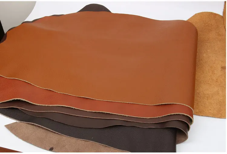 1.5mm Thickness Soft Tanned Lychee Pattern Cow Leather Piece for Making ...