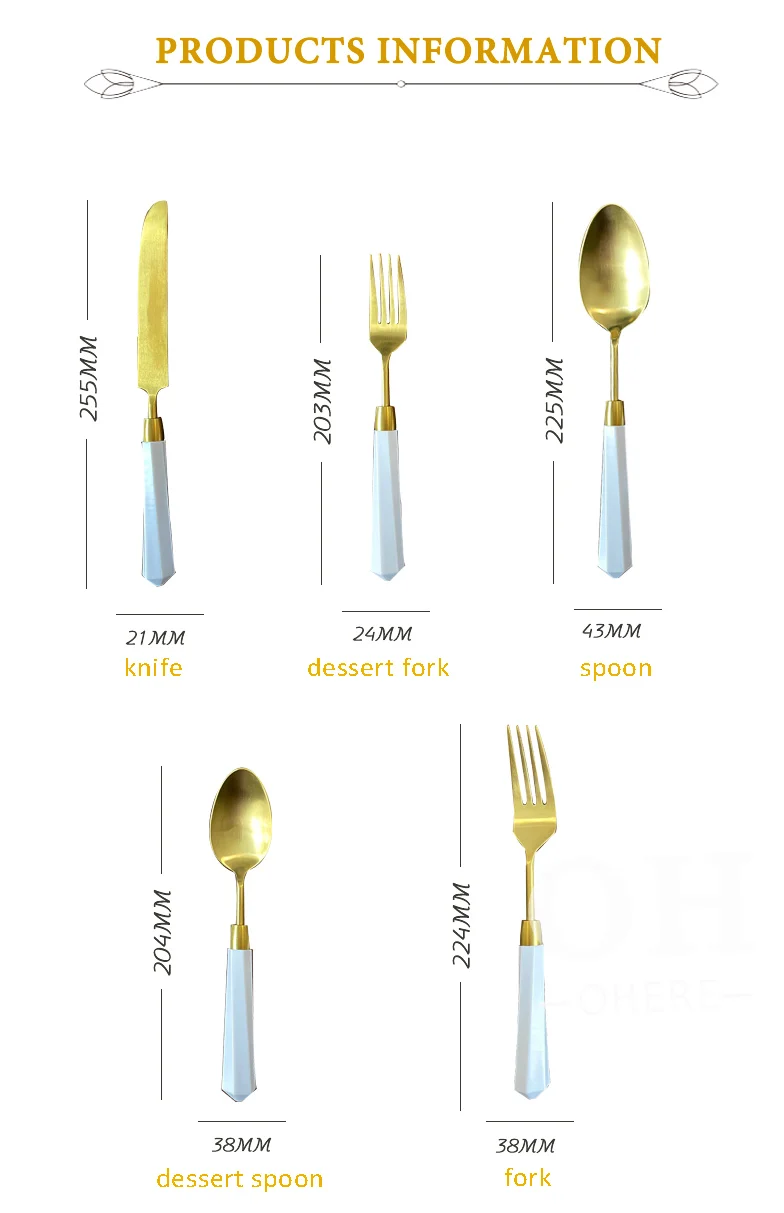 Luxury Flatware Sets Restaurant Cutlery Set with White Handle Wholesale ...