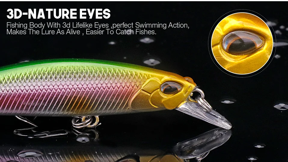 Bass Jerkbaits 70mm 9g Sinking Crankbait Hard Lure Minnow Wobblers ...