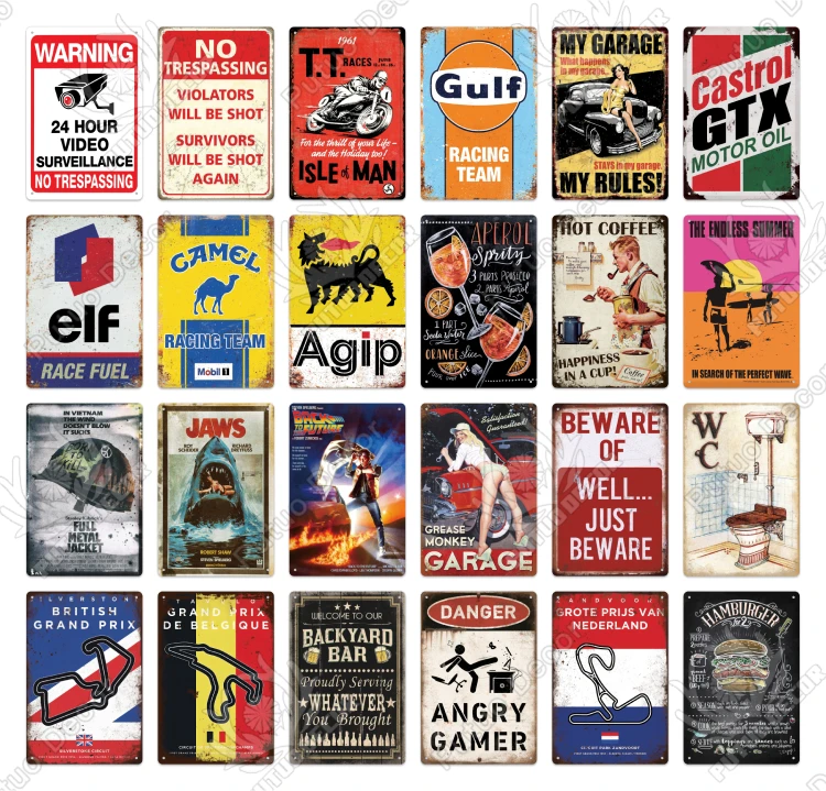 Putuo Decor Wholesale Vintage Tin Signs Garage Man Cave Bar Decor Retro Metal Plate Sign - Buy ...