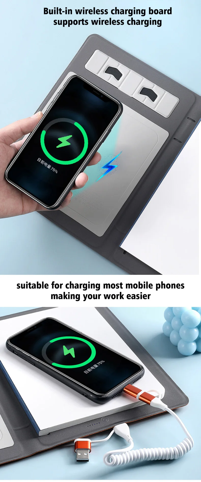 Wireless Charging Smart Notebook - Perfect for Graduations
