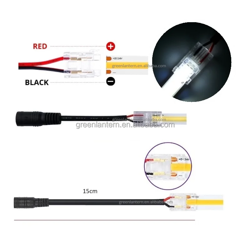 2-pin DC Connector Plug - Efficient COB LED Strip Light