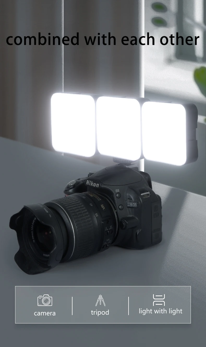 Mini RGB Light with Desk Tripod Led Video Photography Light Portable ...