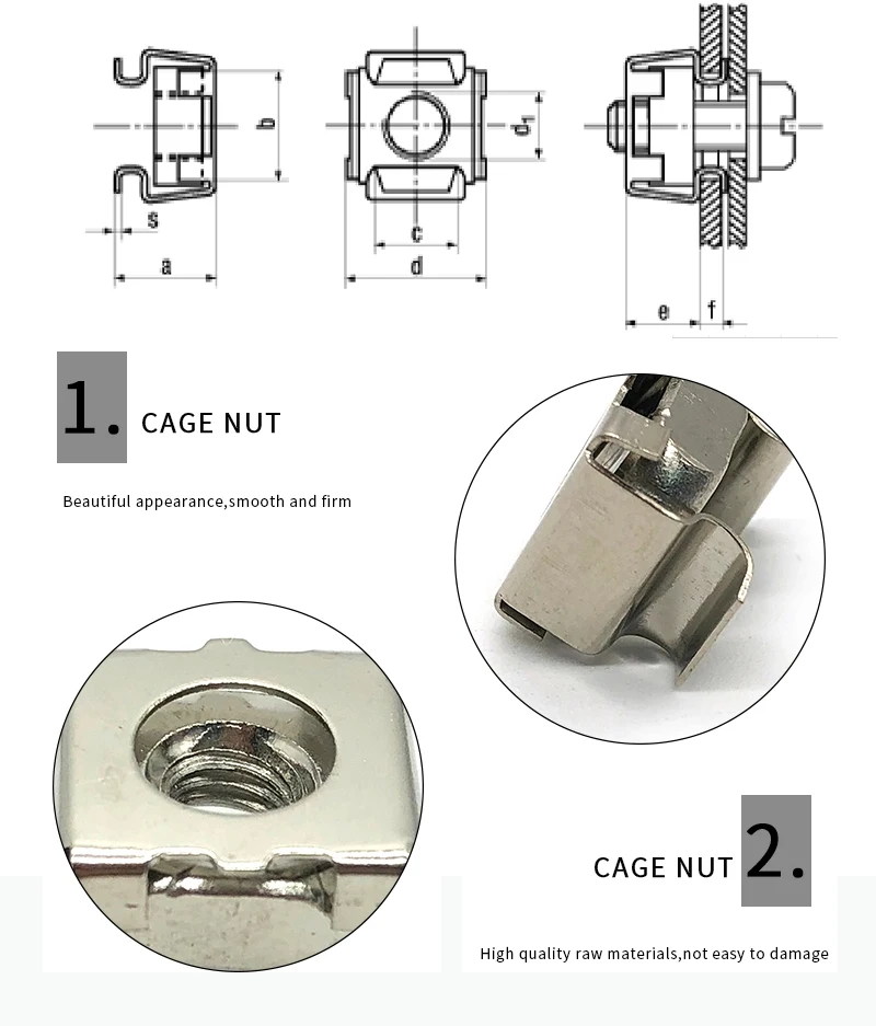 High Quality Stainless Steel Square Cage Nuts from China