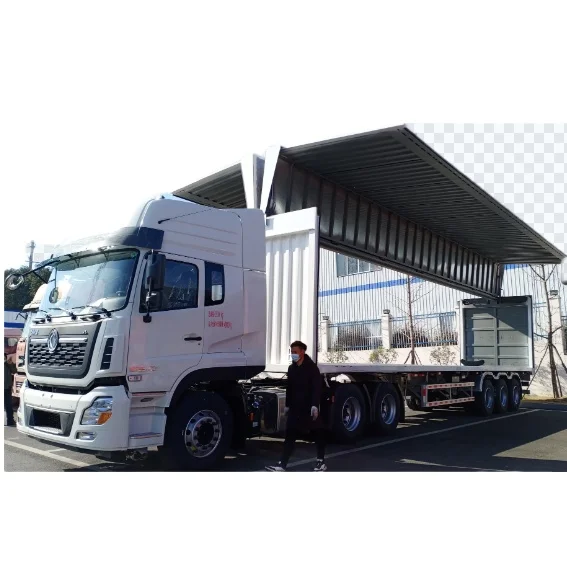 Customizable Flying Wing Truck Trailer with Doors Open on Both Sides ...