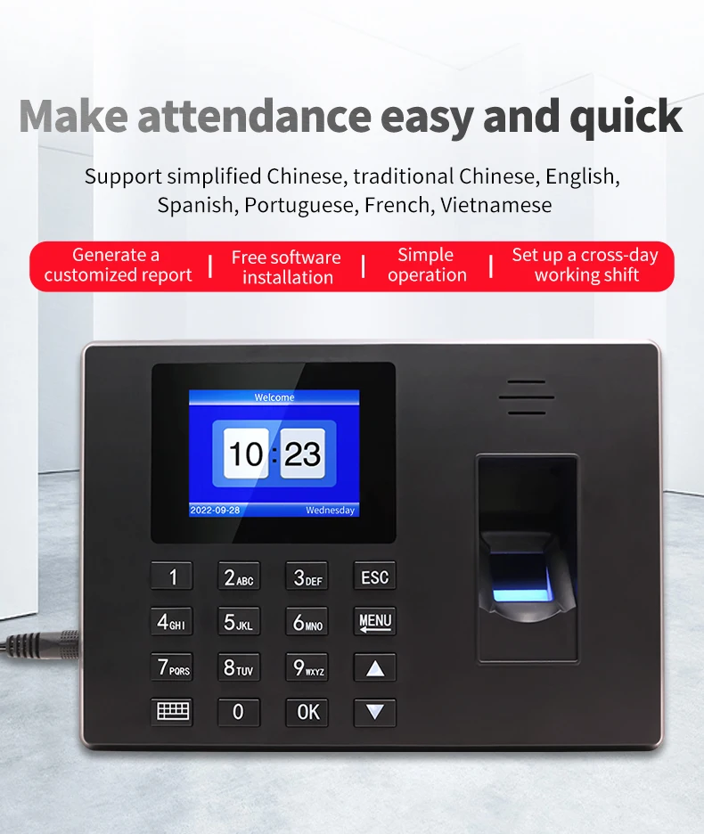 2.4inch Biometric Fingerprint Time Attendance System