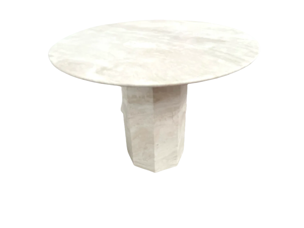 Luxury Beige Travertine Coffee Table - Modern Nordic Design