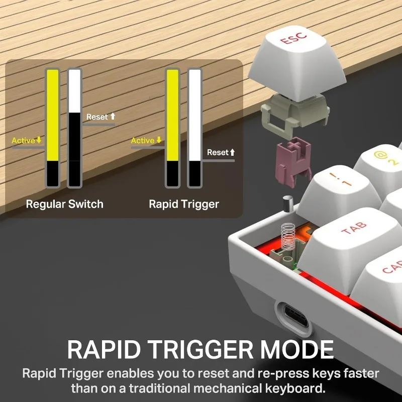 Rapid Trigger Magnetic Switch Mechanical Keyboard Hall Effect RGB PBT ...