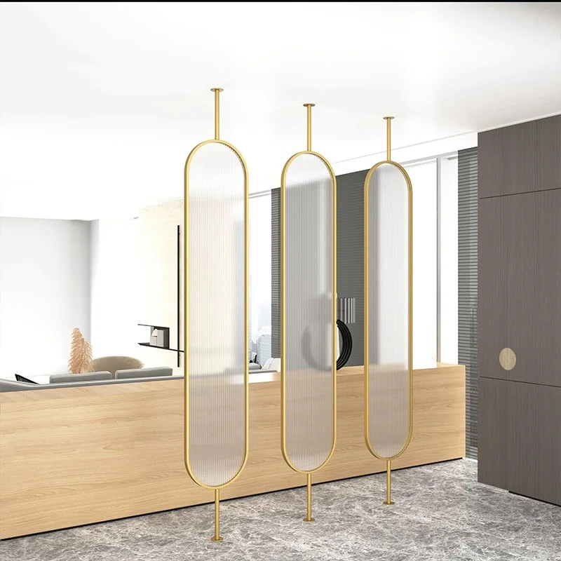Lobby Gold Metal Room Divider Partition screen stainless steel panel ...