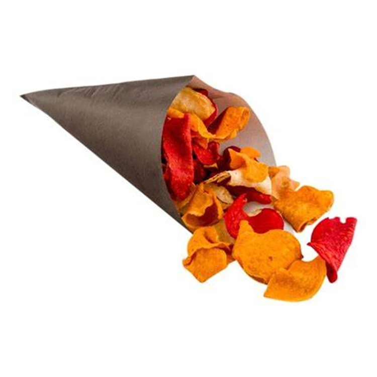 Custom Disposable Chips Cone Paper Food Packaging Box