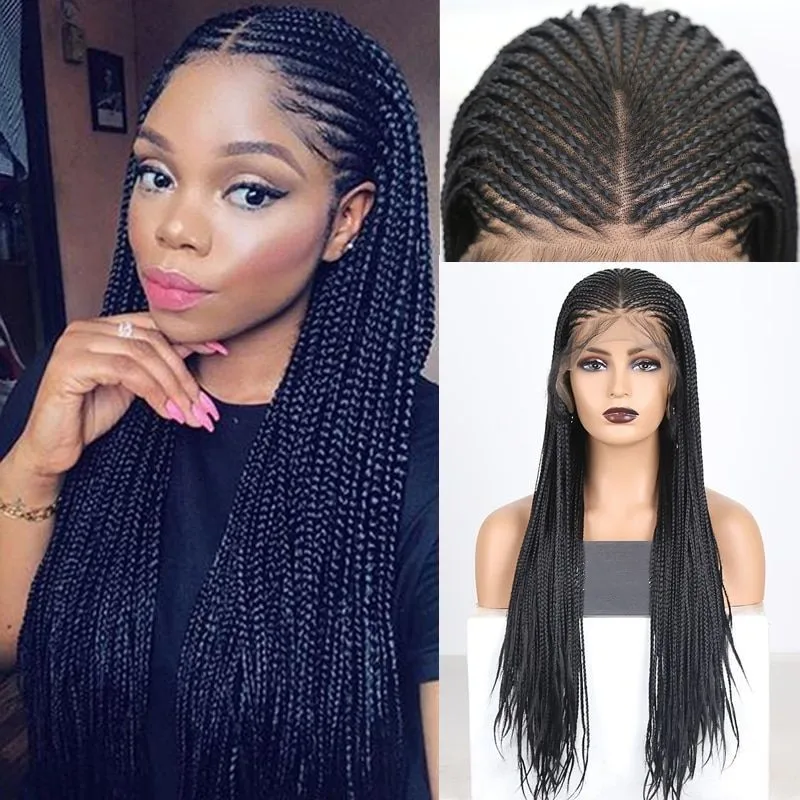 Wholesale Vendor Braid Hair Lace Frontal Wig African Synthetic Hair ...