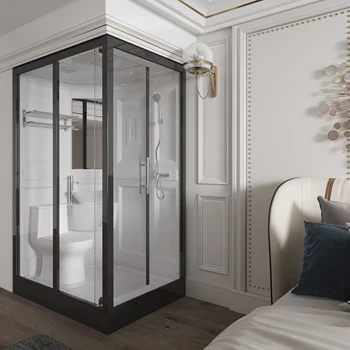 Prefab Modular Bathroom Pods Shower Cabin Bathroom Aluminum Frame Glass ...