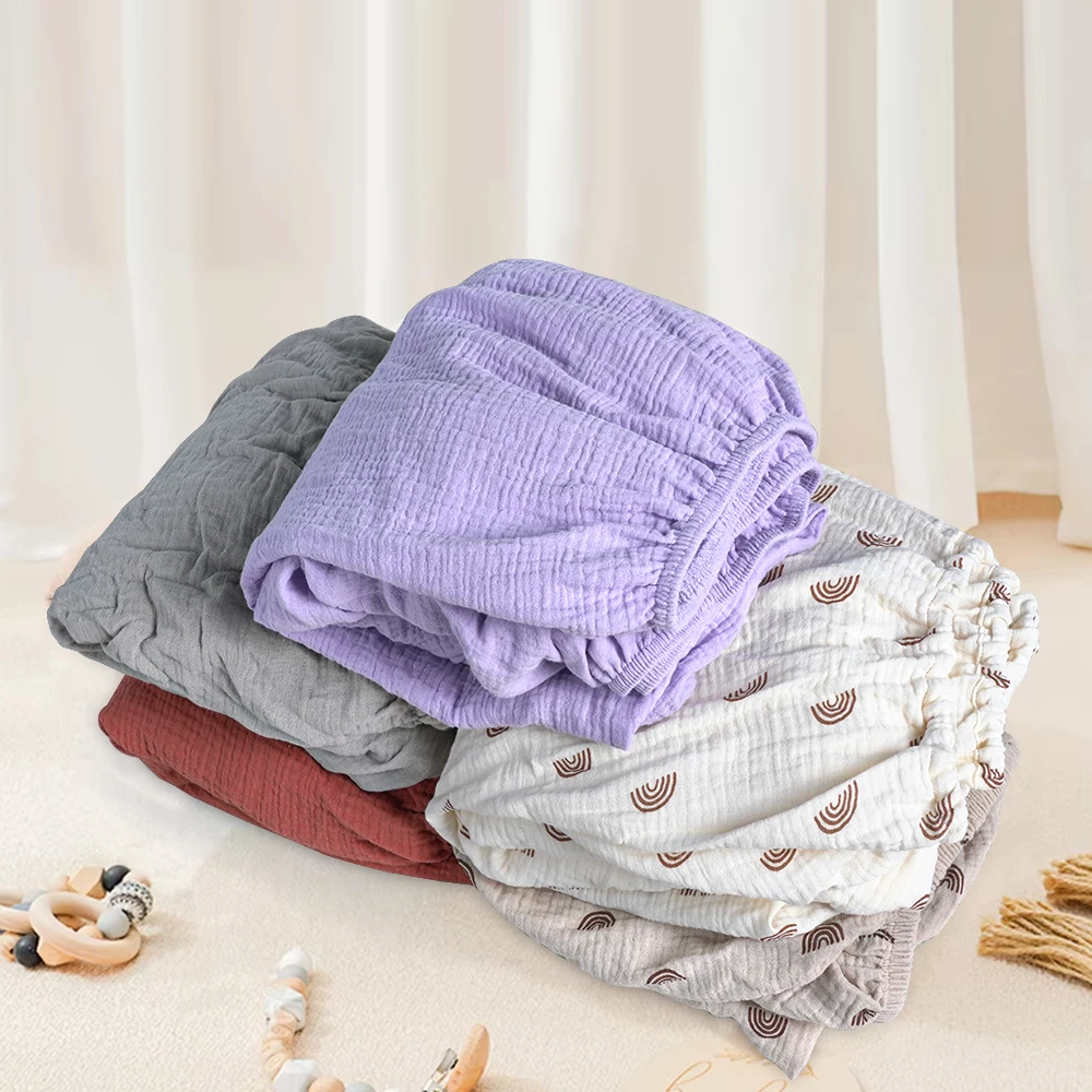 Alibaba.com: 100% cotton elastic fitted sheet, muslin crinkly gauze ...