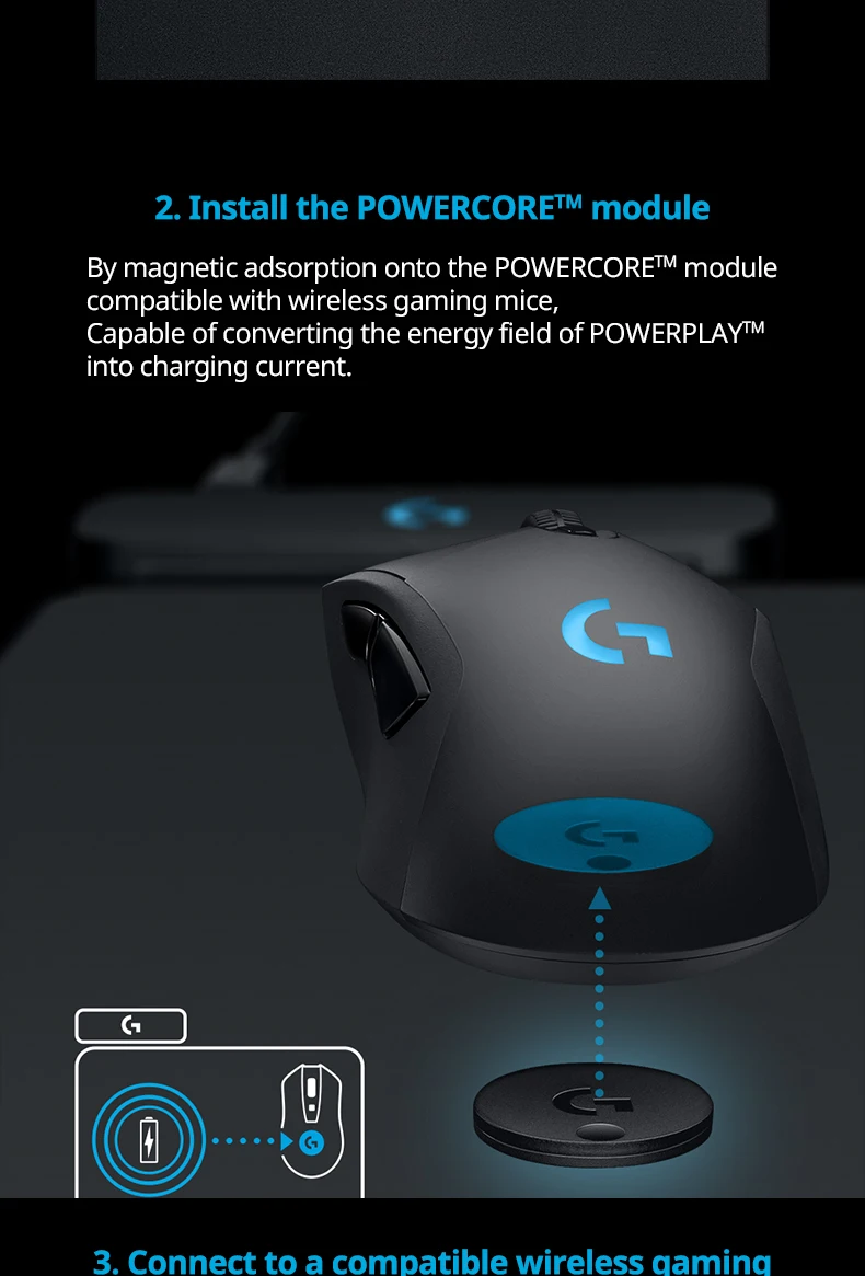 Logitech Powerplay Wireless Charging Mouse Pad Refer to G502 G903 G PRO ...