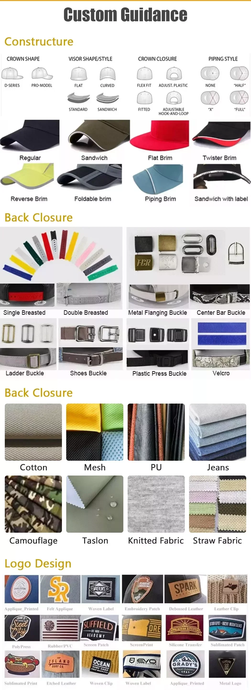 Customized Logo Caps For Men Embroidery Original De Beisbol 6 Panel ...