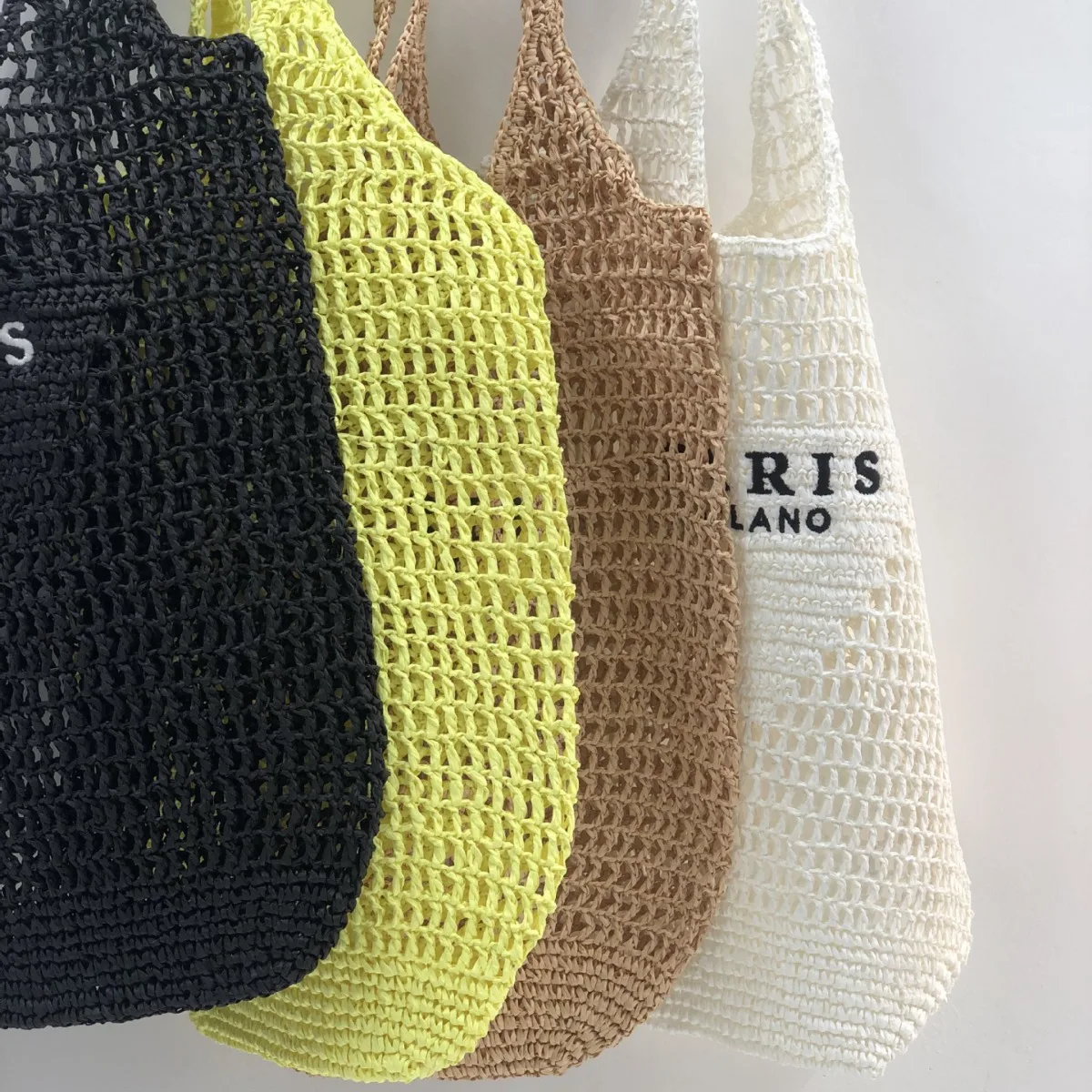 Luxury Catalog Designer Raffia Straw Bag With Triangle Correct Logo ...