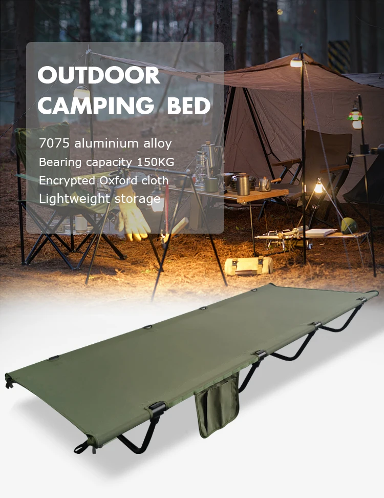Laribon Outdoor Lightweight Folding Aluminum Bed Single Size Camping ...
