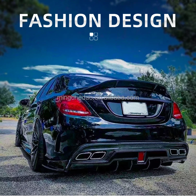 Mercedes-benz W205 C63 AMG Rear Bumper Diffuser - Carbon Fiber