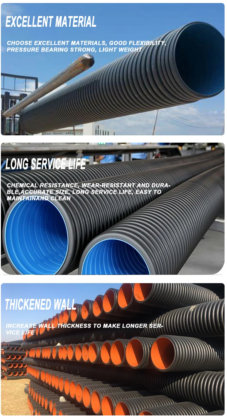 36 HDPE Double Wall Corrugated Used Plastic Culvert Pipe