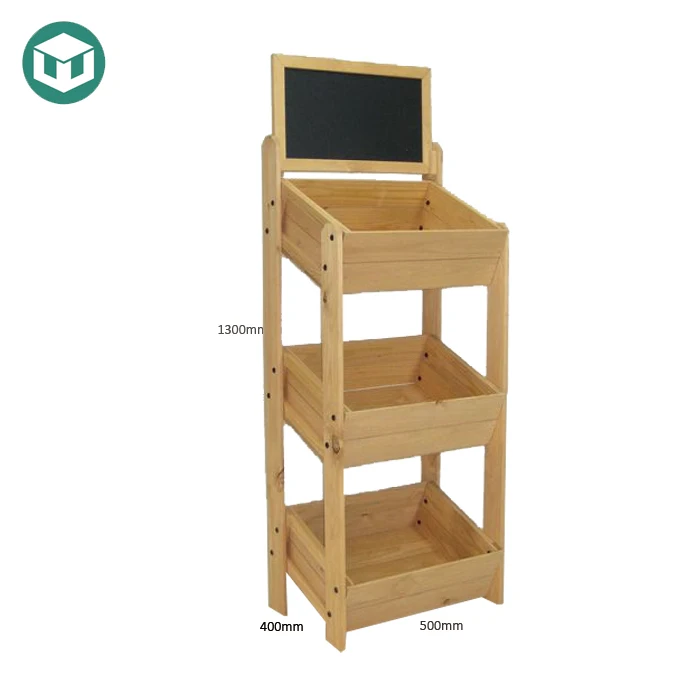 Wooden Honey Display Stand - 3 Shelves, Rotating Design