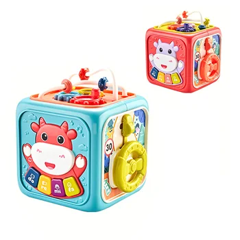 6 In 1 Multifunction Activity Cube Sensory Learning Baby Toy With Music ...