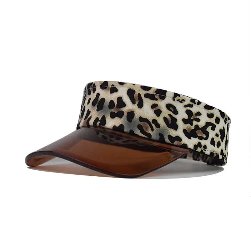 Fashion Summer Beach Sun Hat Pvc Breathable Visors Sports Sun Leopard ...
