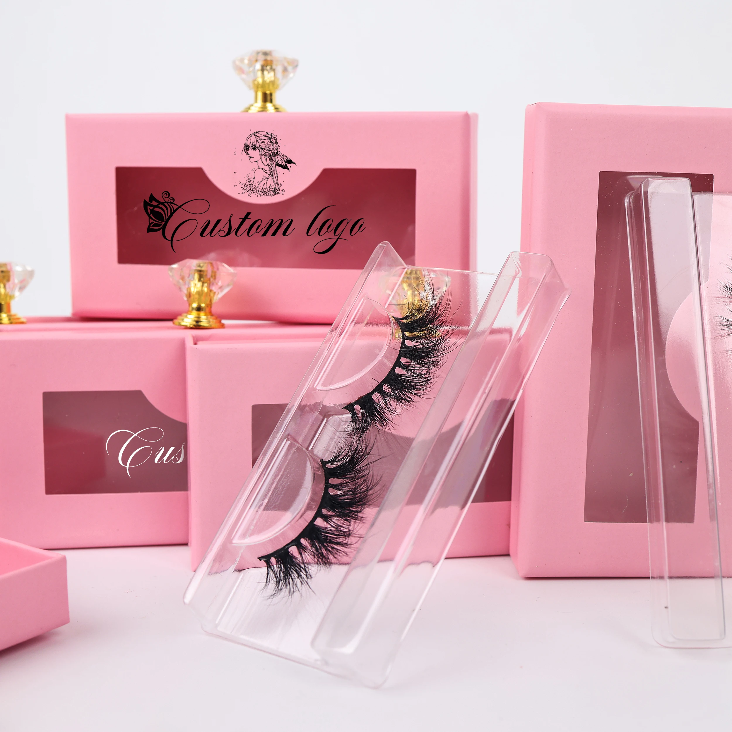 Luxury Bling Rhinestone Eyelash Packaging Box - Custom Logo
