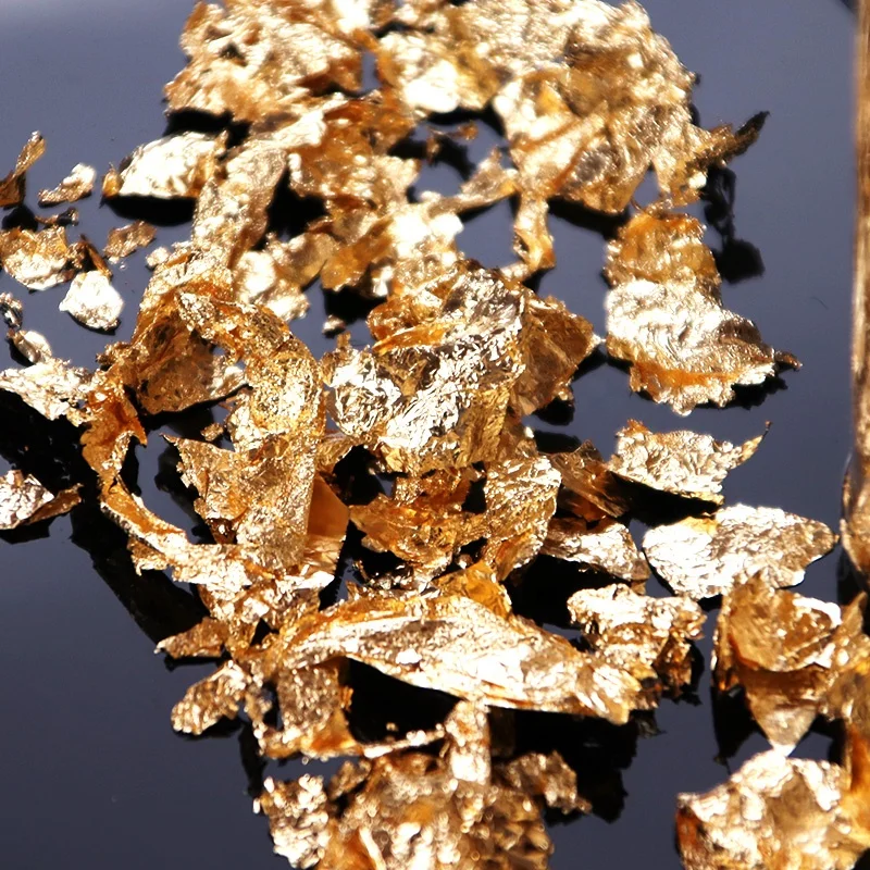 Edible Gold Leaf Flakes 24K Gold Foil Paper for Cake Ice Cream ...
