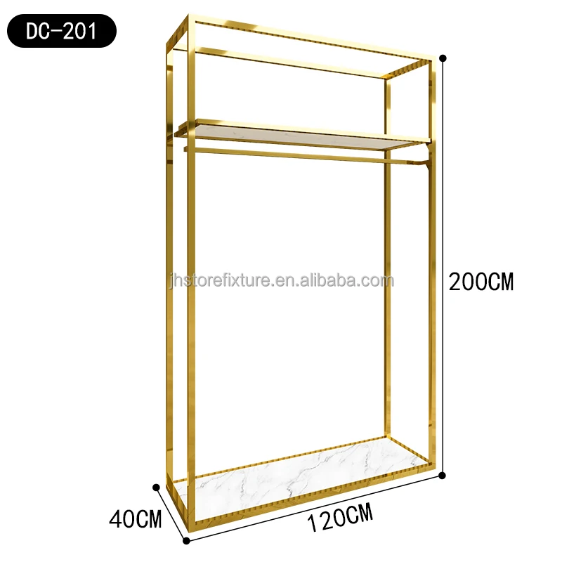 Luxurious Wall Mounted Shiny Gold Stainless Steel Rack