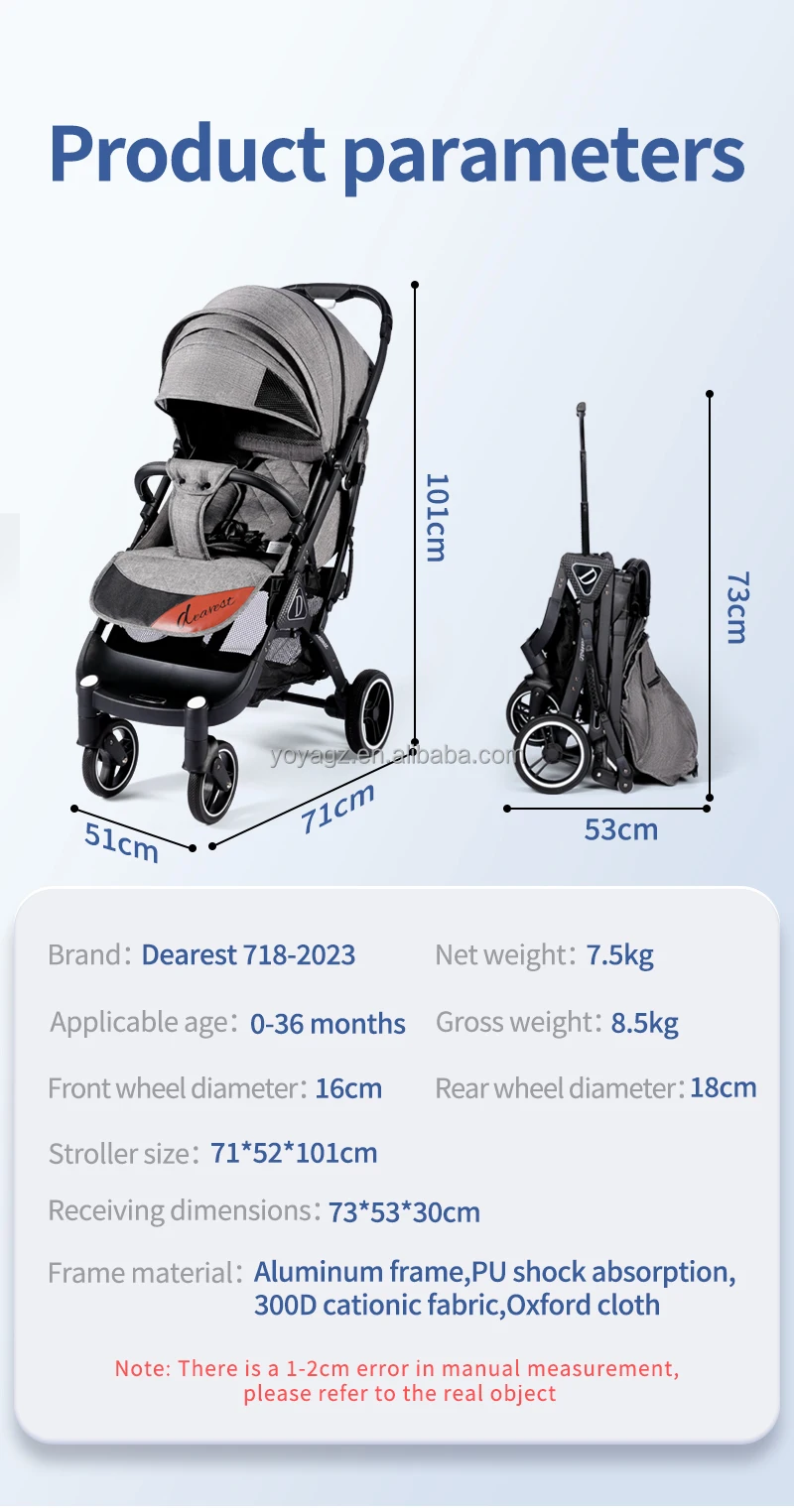Comfortable And Lightweight Foldable Baby Stroller With Mommy Bag ...