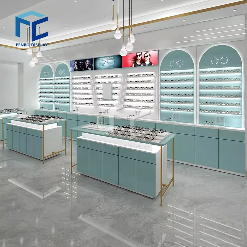 Fashion Customized Optical Brand Shop Decoration Glass Display Cabinets ...