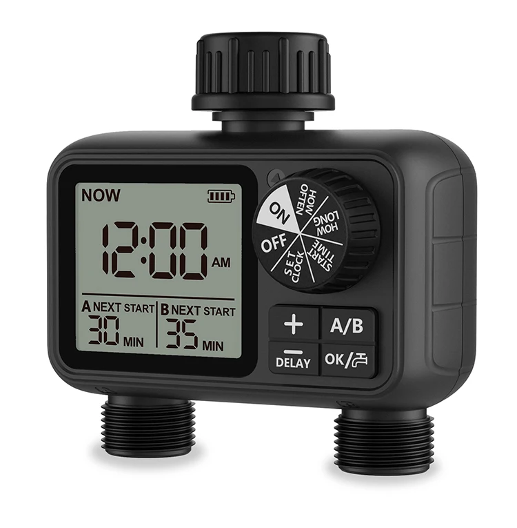 New Automatic Dial 2 Outlet Irrigation Garden Water Timer Watering ...