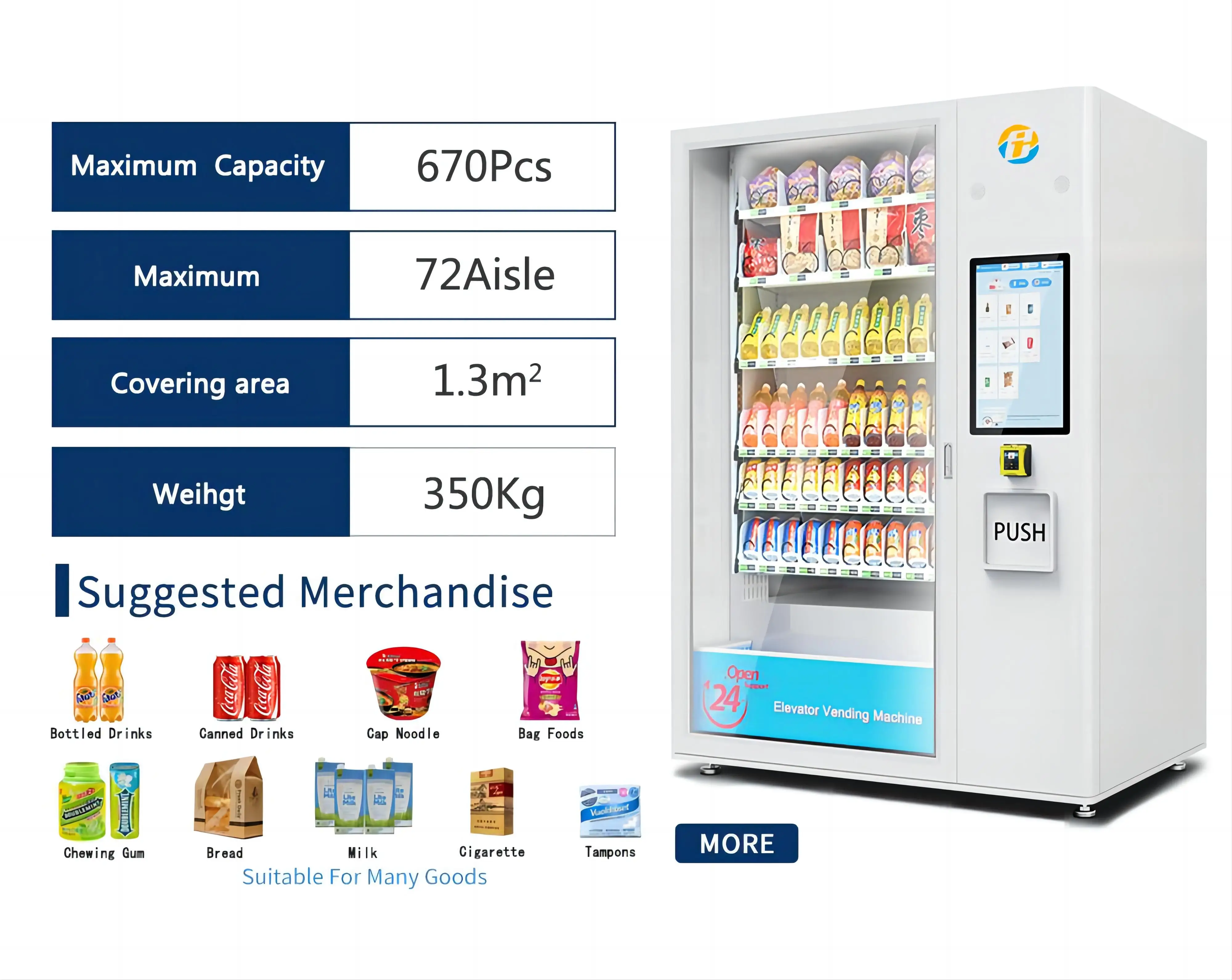 ISURPASS Automatic Elevator Vending Machine for Fresh Food and ...
