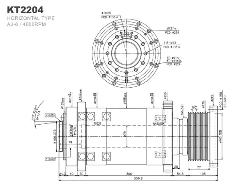 CELLS/KENTURN/ROYAL High Torque Water-cooling Lathe Spindle High Duty ...