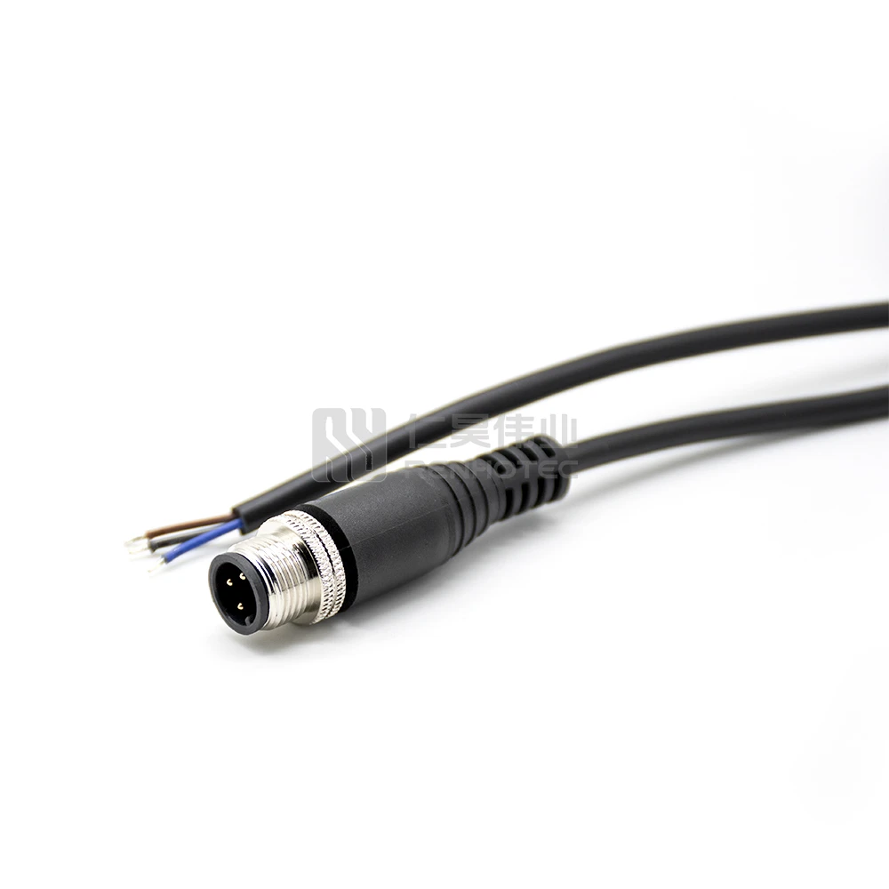 M12 3pin Sensor Connector Male Straight Overmolded Cable A Coding For ...