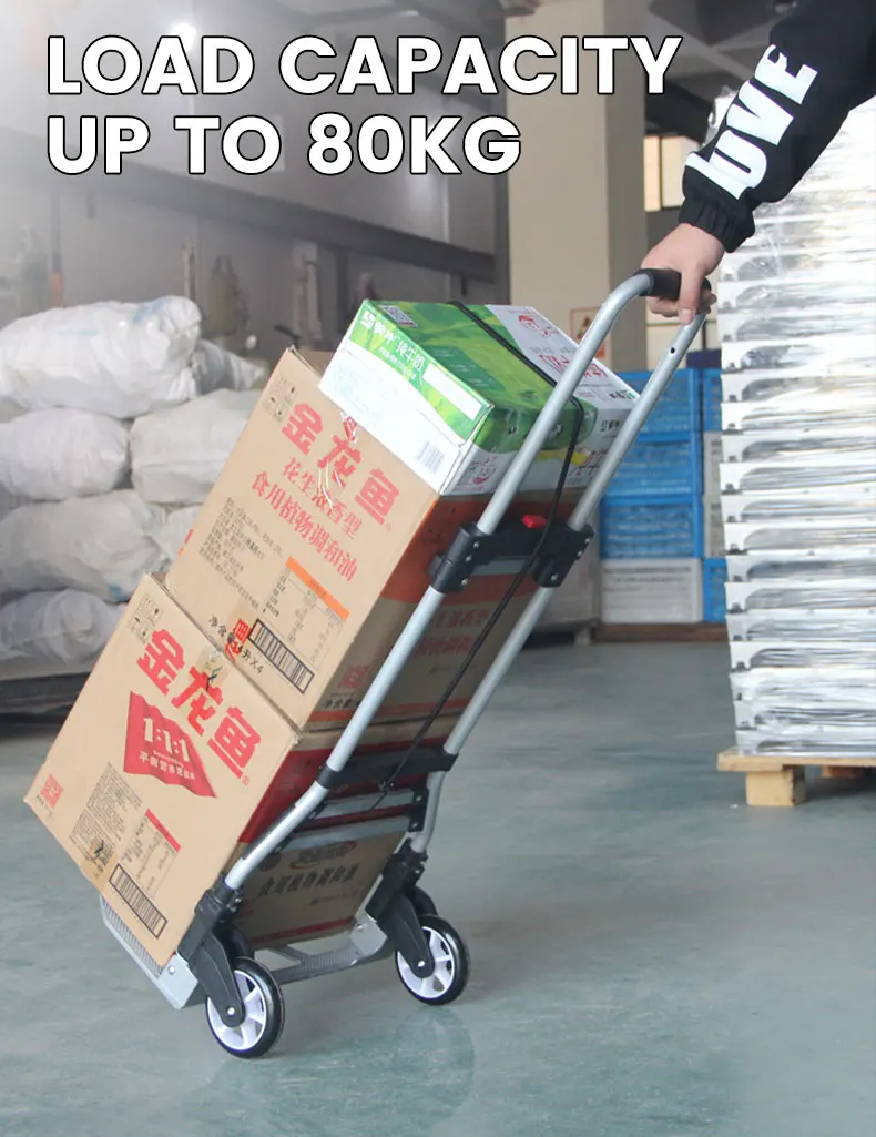 Folding Hand Truck Aluminium,Heavy Duty Hand Truck Foldable Trolley On ...