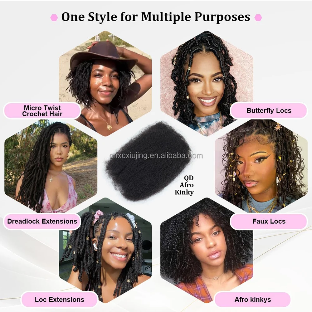 12 Inch Afro Kinky Curly Human Hair Bulk for Micro Locs, Twists, and ...