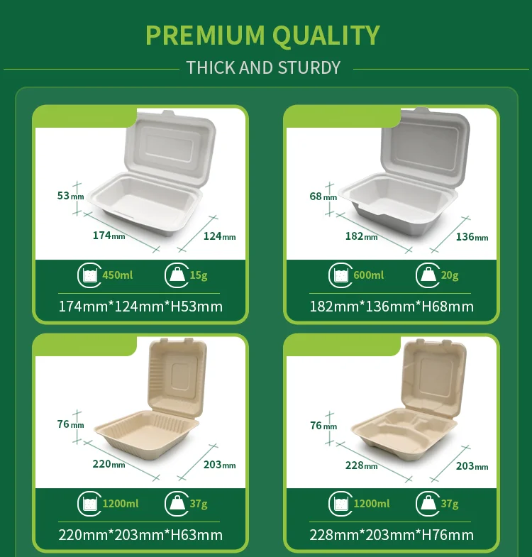 Disposable Food Storage Box Recyclable Tiffin 12 Pack Outdoor Cute Home ...